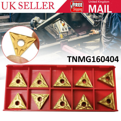 10Pcs/Box Golden Carbide Triangular Tips Inserts Cutters For Milling ...