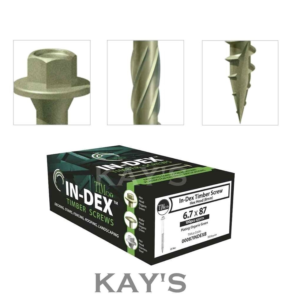 HEX HEAD LANDSCAPE SCREWS SLEEPER DECKING FIXING TIMBERFIX INDEX +FREE ...