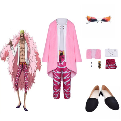 Cosplay Donquixote Doflamingo Costume Party Halloween Anime Coat Pants ...