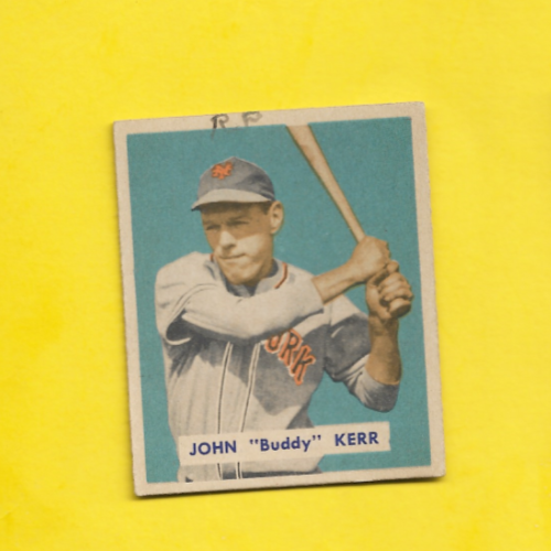 1949 Bowman John Buddy Kerr #186 New York Giants VERY GOOD Marked FREE ...