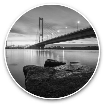 2 x Vinyl Stickers 15cm (bw) - Dnieper Bridge Rive Kiev Ukraine #42806 ...