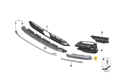 Genuine BMW X3 G01 Front Bumper Right Impact Strip 51117421484 | eBay