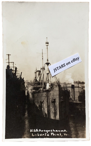1917 NORFOLK, VA LAMBERT'S POINT USS SUSQUEHANNA SS RHEIN WWI SHIP ...