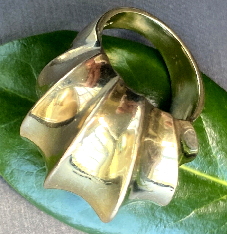 Vintage Cocktail Ring Estate Fine Jewelry Pre-Owned Unusual 18K Yellow ...