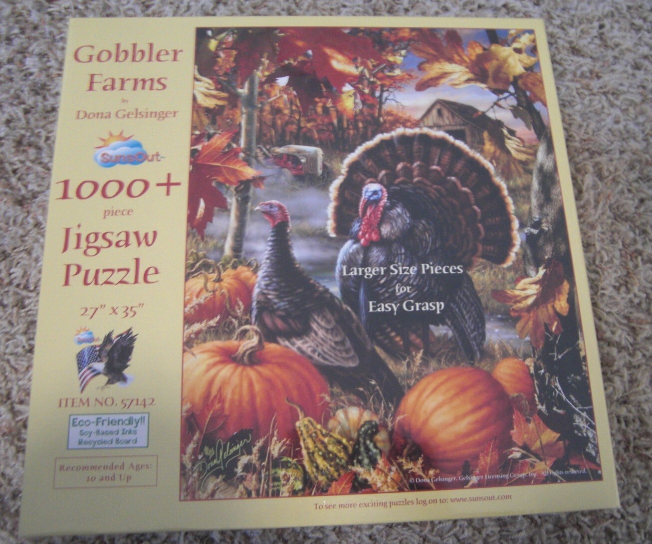 GOBBLER FARMS Sunsout 1000 Piece Jigsaw Puzzle (Large Pieces) New ...
