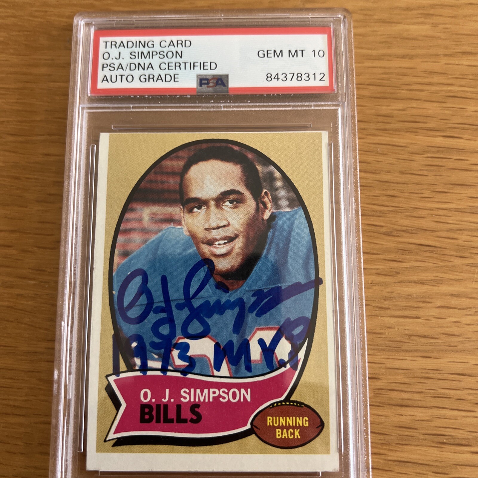 1970 Topps O.J. SIMPSON Signed Rookie Football Card PSA/DNA Auto 10 ...