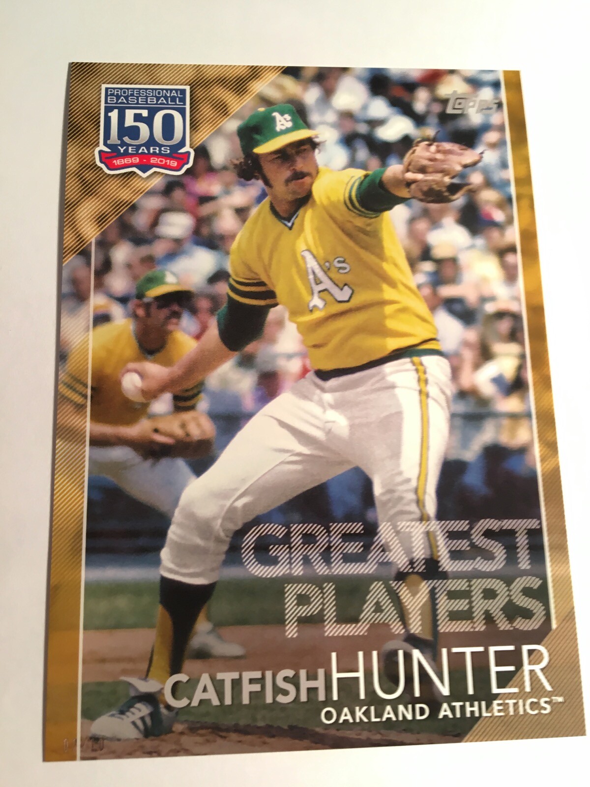 2019 Topps Greatest Players Jumbo 5x7 Catfish Hunter A's GP46 02/10 | eBay