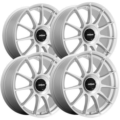 (Set-4) Rotiform R170 DTM 20x8.5 5x108/5x4.5" +35mm Silver Wheels Rims ...