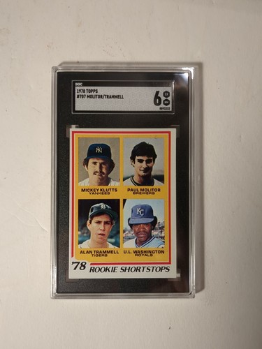 1978 Topps Paul Molitor Baseball Rookie Shortstops Card #707 PSA 6 EX ...