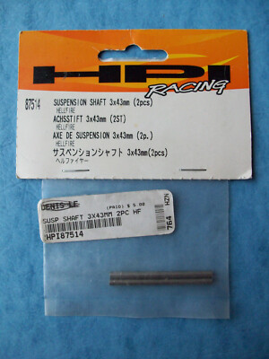 GENUINE HPI 87514 SUSPENSION SHAFT 3 X 43 mm (2) HELLFIRE NIP | eBay