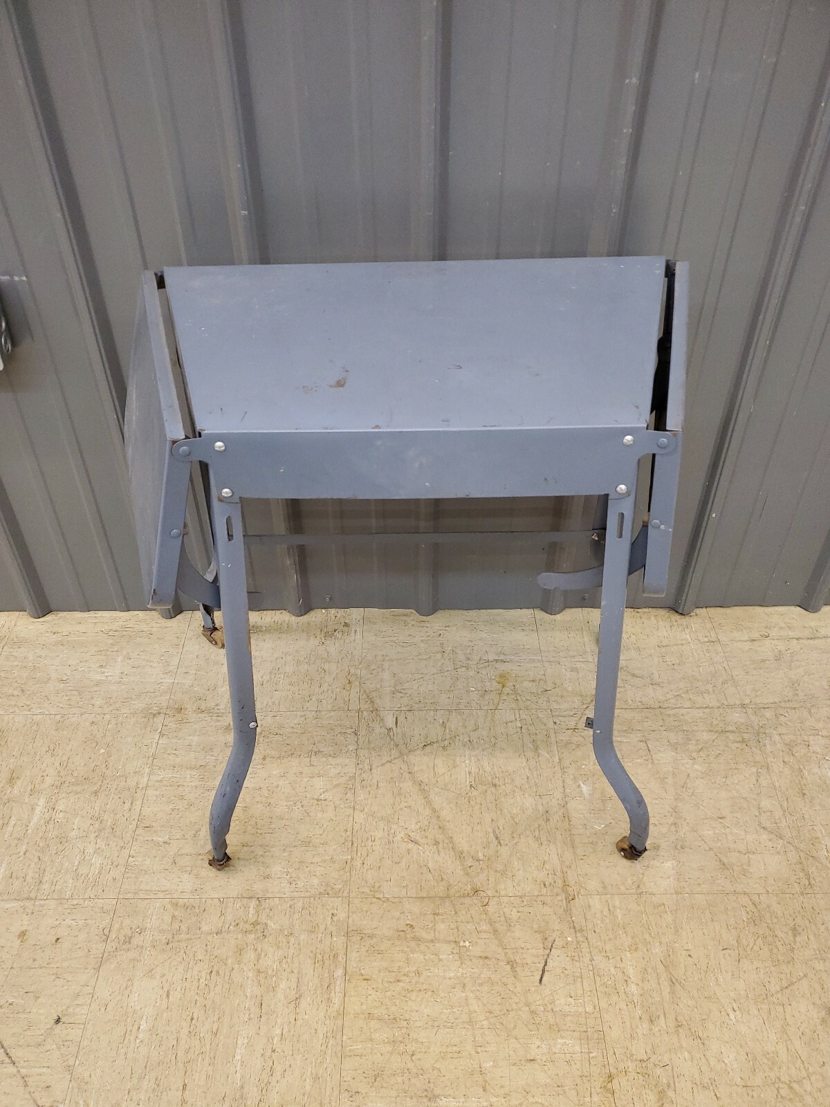 Vintage Industrial Steampunk Rolling Drop Leaf Typewriter Table Desk ...