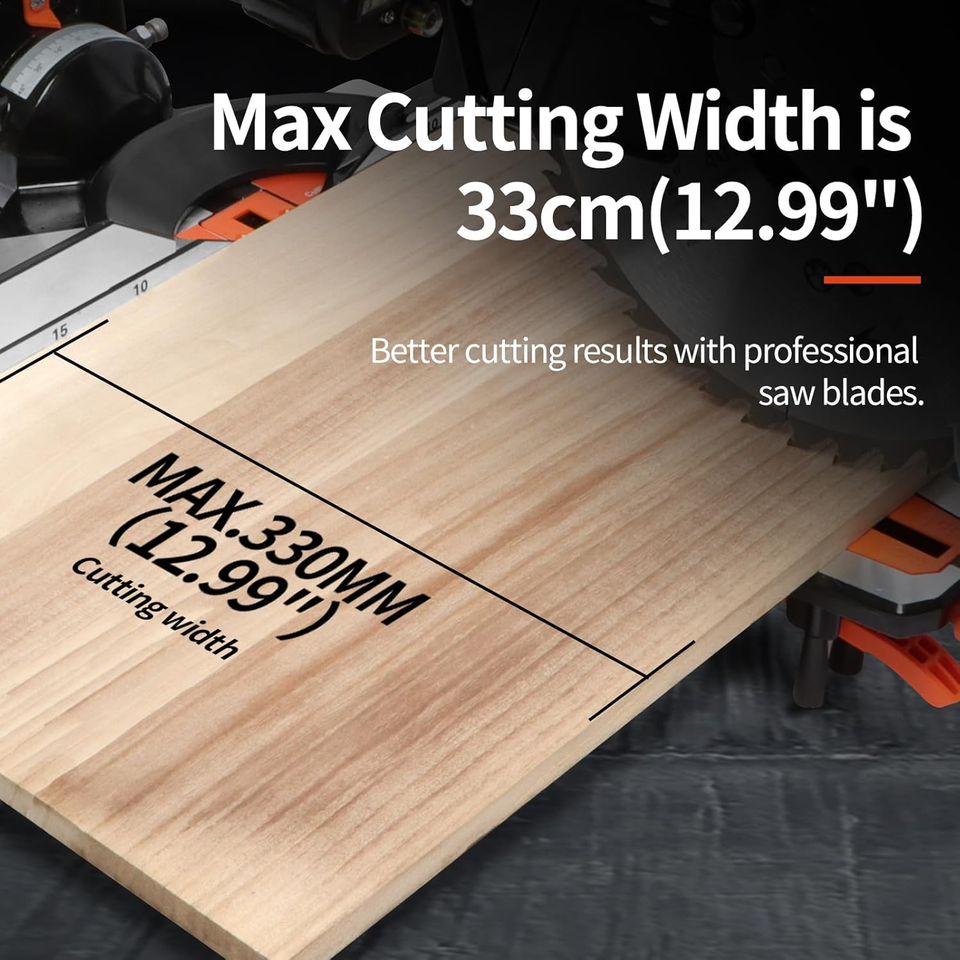 12" Dual-Bevel Miter Saw with Laser, LED Light & Extension Table, 15 ...