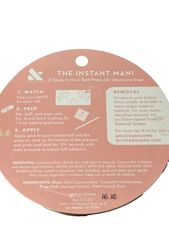 Olive & June Instant Mani Press-On Nails Round Short Grape Aura NEW | eBay