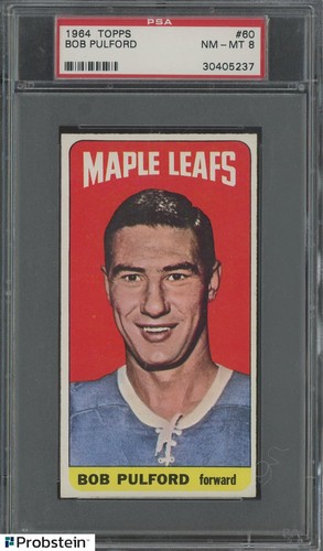 1964-65 Topps Hockey SETBREAK #60 Bob Pulford Toronto Maple Leafs PSA 8 ...