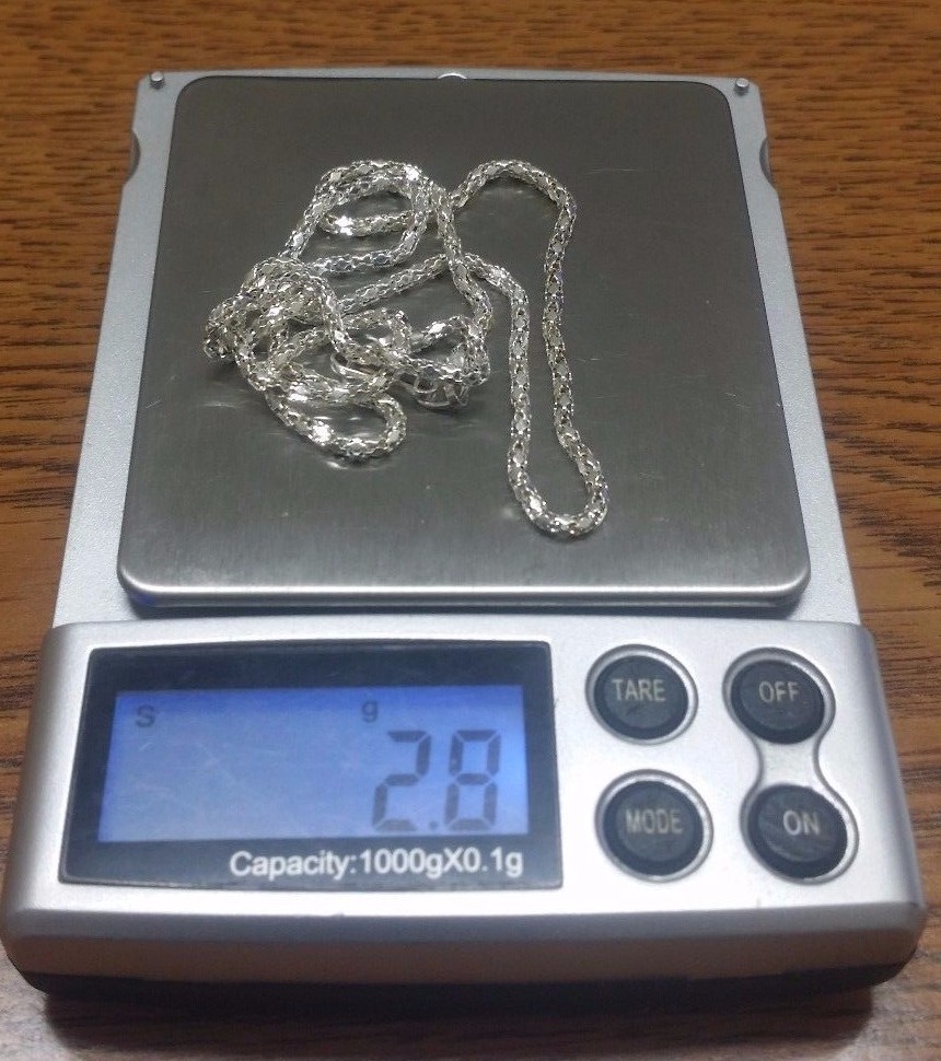 20" Inch Silver Plated Hollow Snake Chain Necklace 2mm 2.8Grams -From ...