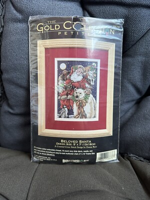 RARE Dimensions Beloved Santa Gold Collection Petites 8676 Cross Stitch ...