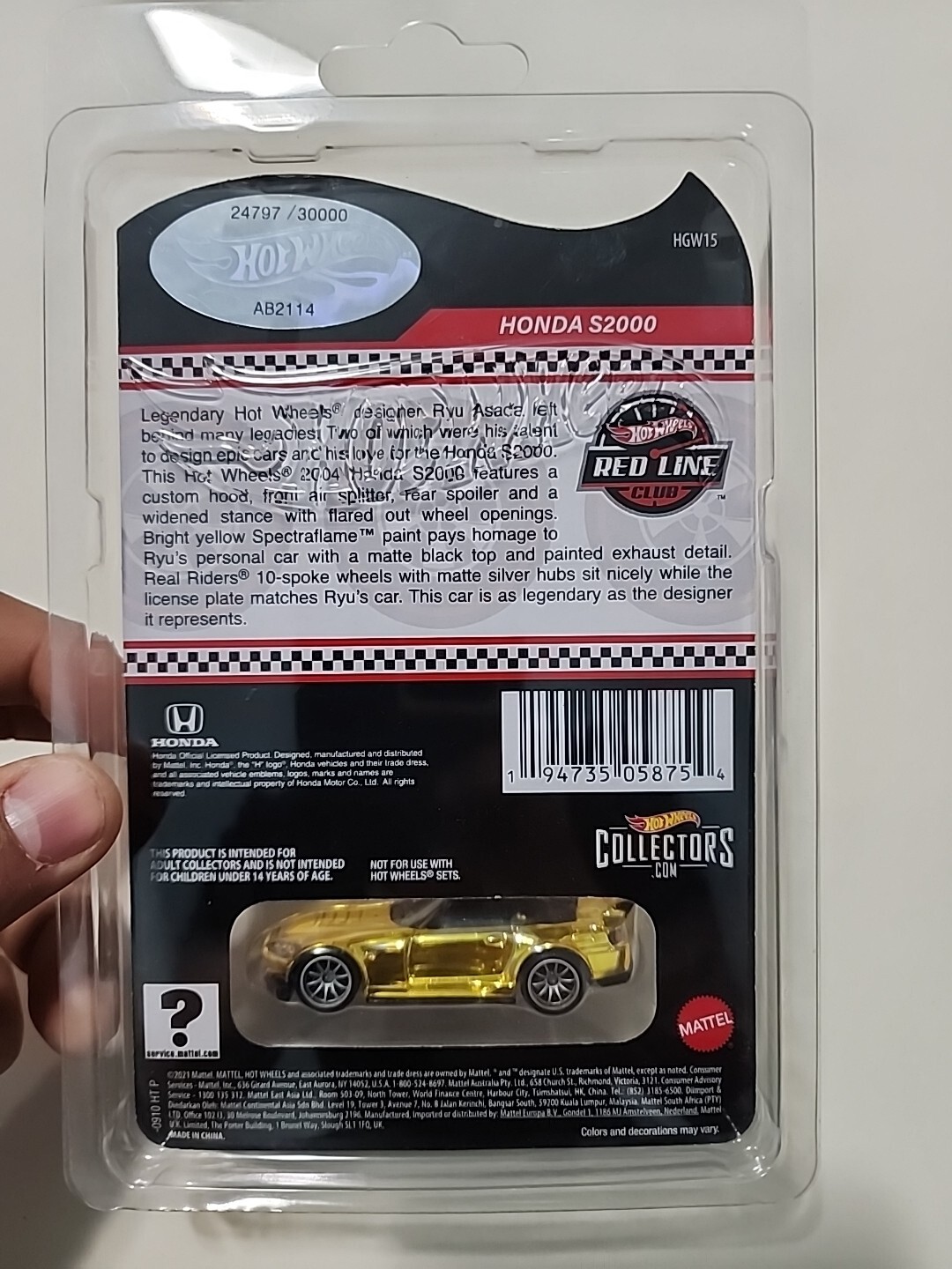 Hot Wheels RLC Honda S2000 1:64 Scale Model Car - Gold for sale online ...