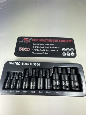 9 pc Impact Ribe bit Socket Set 1/4” 3/8” 1/2" dr Torx Splines Hex | eBay