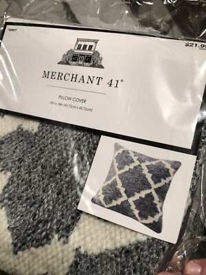 Merchant 41 18"x18" Pillow Cover - Gray Textured- NIB | eBay
