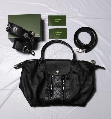 LONGCHAMP Pliage Tote Bag Top Handle 3Way Limited Black Rare New From ...