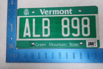 Vermont License Plate Tag 2001 01 VT Natural Sticker ALB 898 | eBay