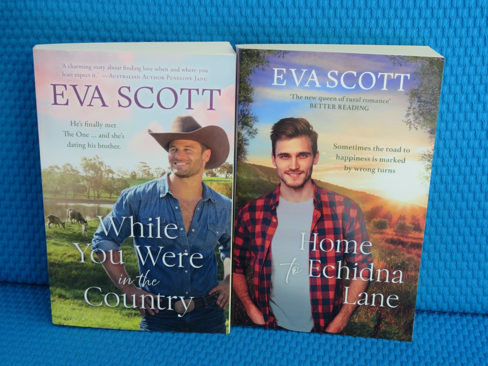 2 x EVA SCOTT BOOKS HOME TO ECHIDNA LANE & WHILE YOU WERE IN THE ...