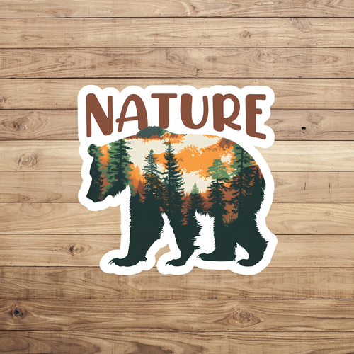 Camping sticker vinyl decal bear nature woods fishing hiking adventure ...