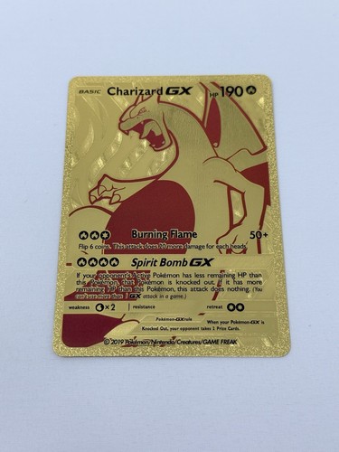 Charizard GX Full Art Custom Gold Metal Pokemon Card Fan Made | eBay