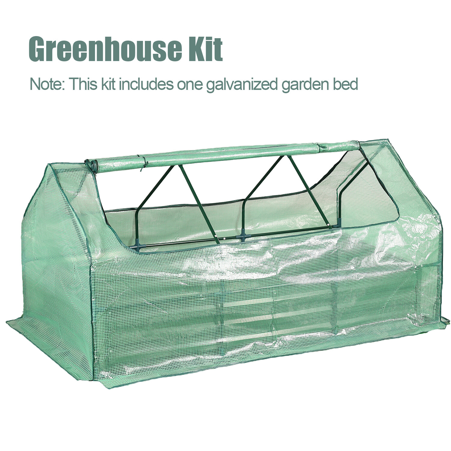 Aoodor 6x3x3 ft. Outdoor Portable Mini Greenhouse Kit with Galvanized ...