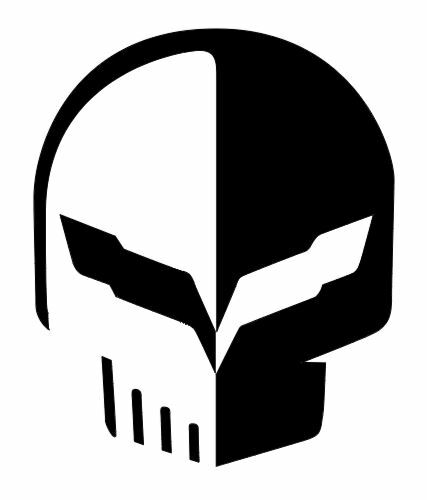 Corvette Racing C7 Jake Skull Logo Vinyl Sticker Decal 2.5" 4" 6" 8" 10 ...