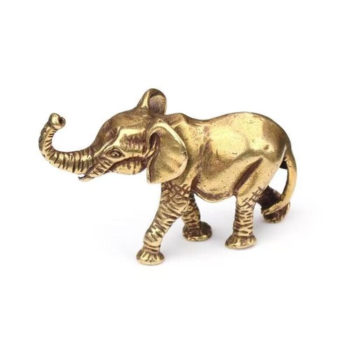 Solid Brass Small Elephant Figurine Statue Animal Figurines Decoration ...