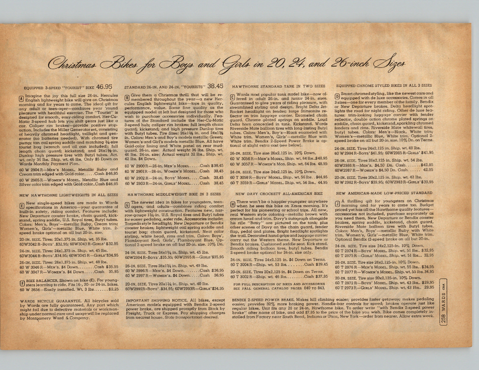 1955 PAPER AD 2 Pg Bike Bicycle Davy Crockett Rifle Betsy Autograph ...