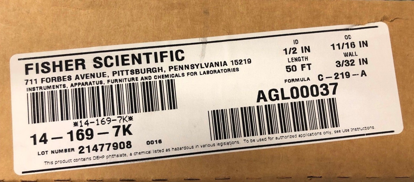 Thermo Scientific SIR Tubing 1,6 X 1,6, 1/2 ID X 3/32 Wall P/N ...