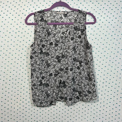 Halogen Petite Medium Black & White Floral Cross Ruffled Front ...