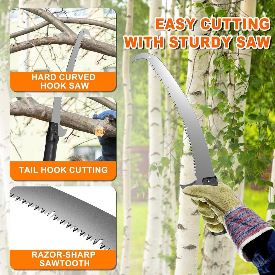 20FT Reach Pole Saw for Tree Trimming, Telescoping Tree Pruner ...