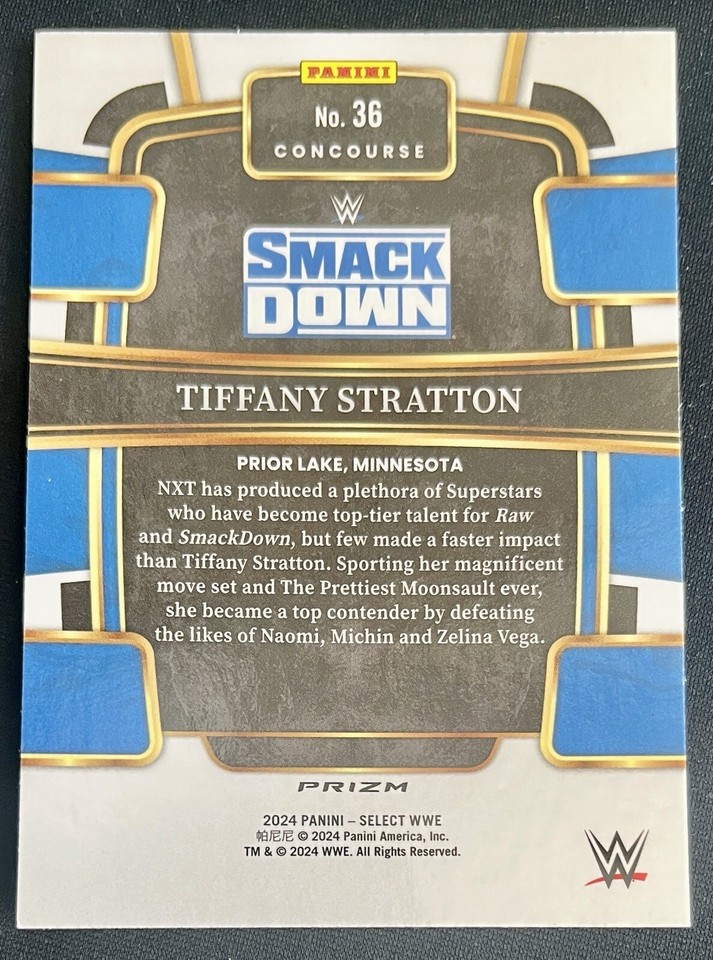 Tiffany Stratton 2024 Panini Select WWE CONCOURSE ORANGE FLASH PRIZM ...