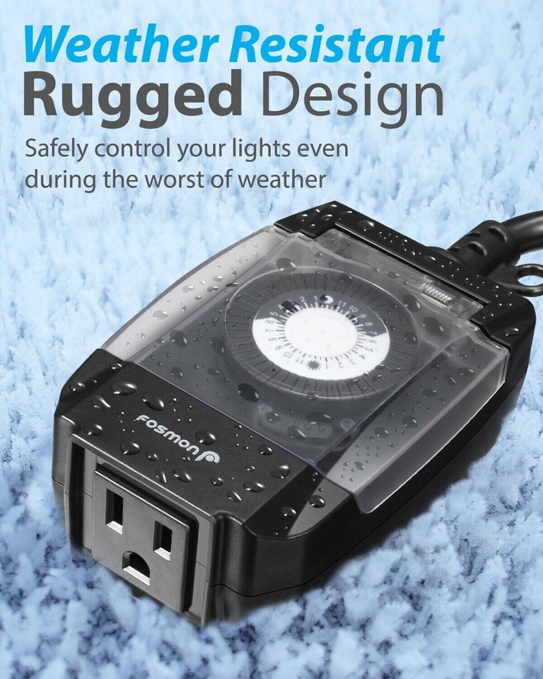 24 Hour Outdoor Mechanical Outlet Timer Weatherproof Automatic Switch ...