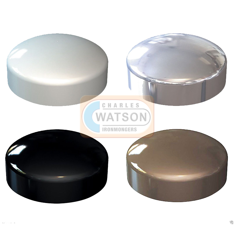 Plastic Screw Cap Cover Dome 2 Piece WHITE BLACK BROWN CHROME ...
