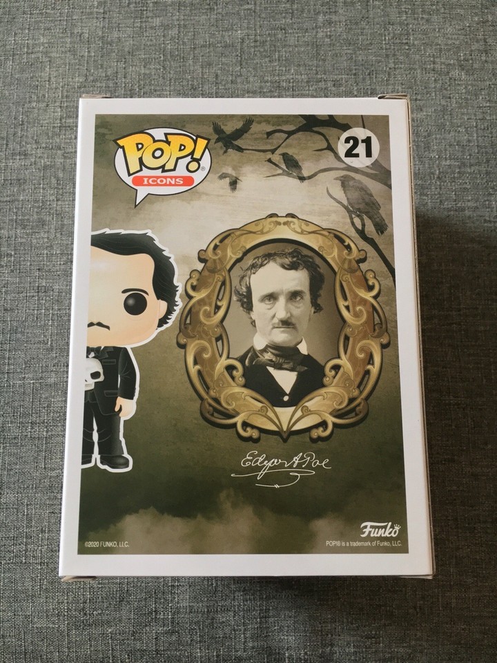 Edgar Allan Poe Funko Icons #21 MIB Skull Glows In The Dark Barnes ...
