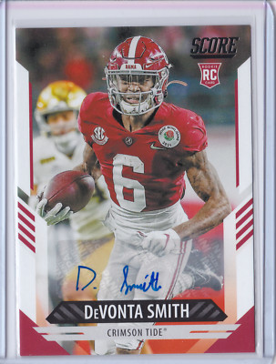 2021 Panini Score DEVONTA SMITH AUTOGRAPH AUTO RC Rookie Alabama Eagles ...