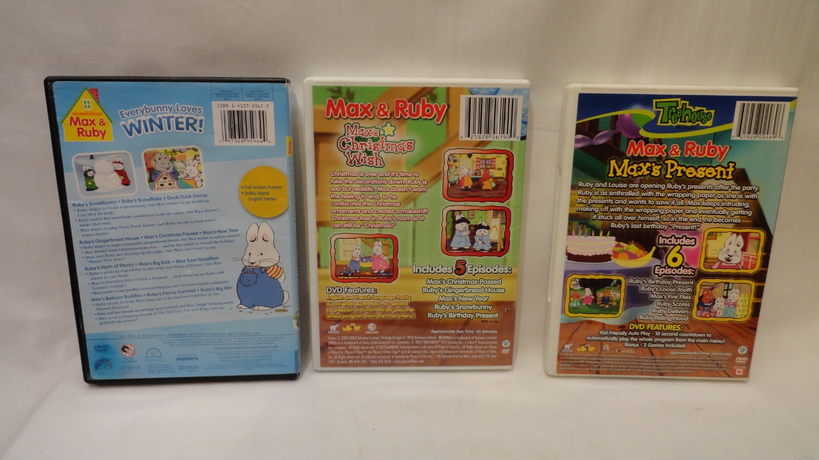 Max & Ruby: Ruby's CHRISTMAS WISH, Max's present, Winter (3) THREE (DVD'S) | eBay