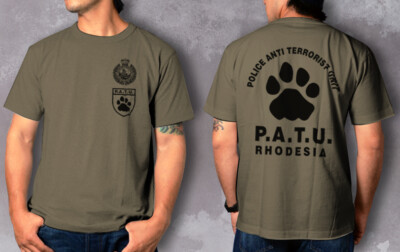 Rhodesia Bush War BSAP Police Anti Terrorist Unit PATU Military T-shirt ...