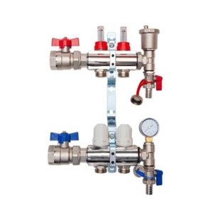 2 ZONE MANIFOLD FOR UNDERFLOOR HEATING PIPE CONNECTIONS 15MM 16MM | eBay