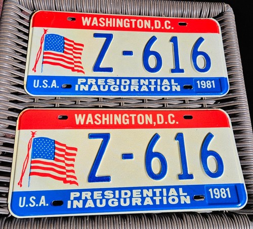1981 Ronald Reagan Inaugural License Plate Matched Set | eBay