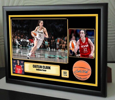 CAITLIN CLARK Indiana Fever Basketball WNBA Canvas Framed Tribute ...