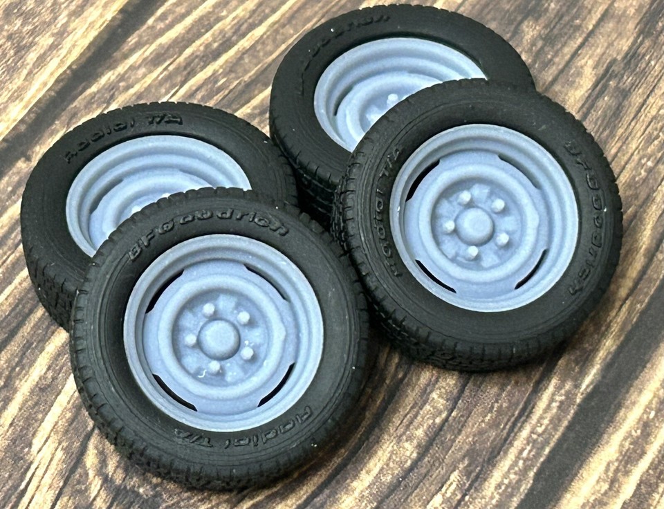 1/24 Scale: 17-inch “OEM Steel” Wheels/tires for Model Car.Resin; 1/25 ...