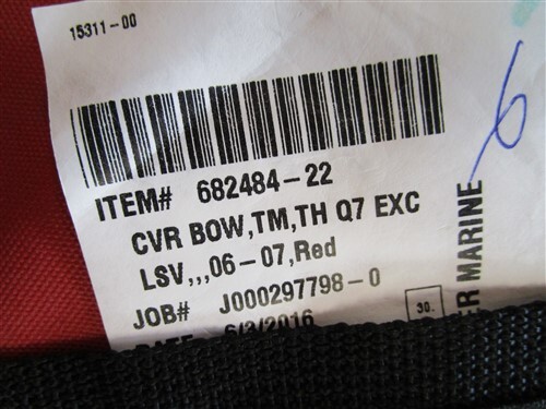 TRACKER TAHOE Q7 (2006 - 2007) COCKPIT & BOW COVER SET BLACK / RED ...