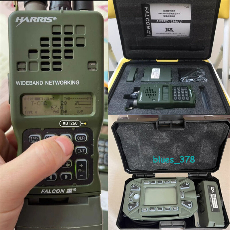 New 15W HARRIS TCA PRC 152A Radio Metal VHF UHF +KDU Keyboard Display ...