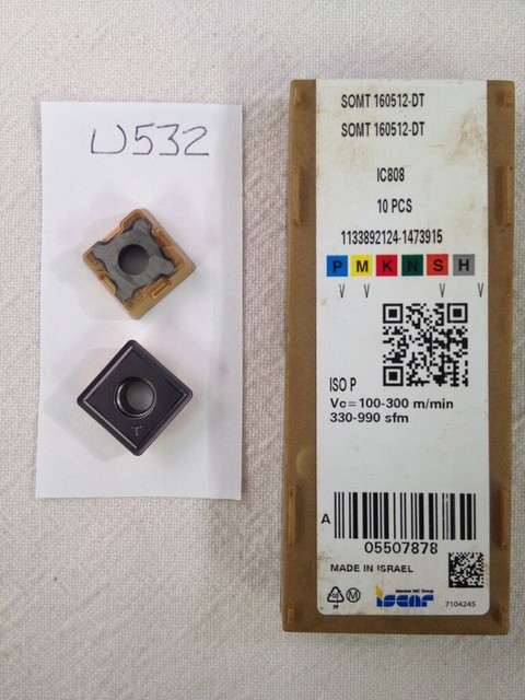 ISCAR SOMT 160512-dt Carbide Inserts Grade Ic808 8pcs P for sale online ...