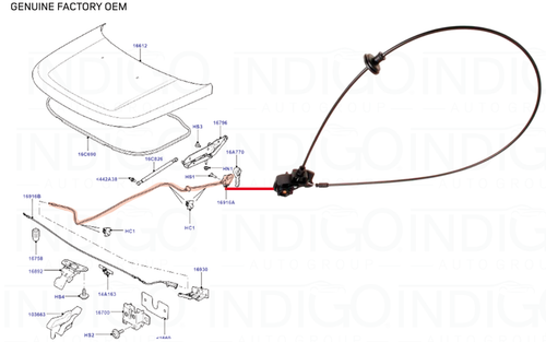 Land Rover LR4 Hood Bonnet Release Cable LR4-LR013889 | Genuine OEM ...